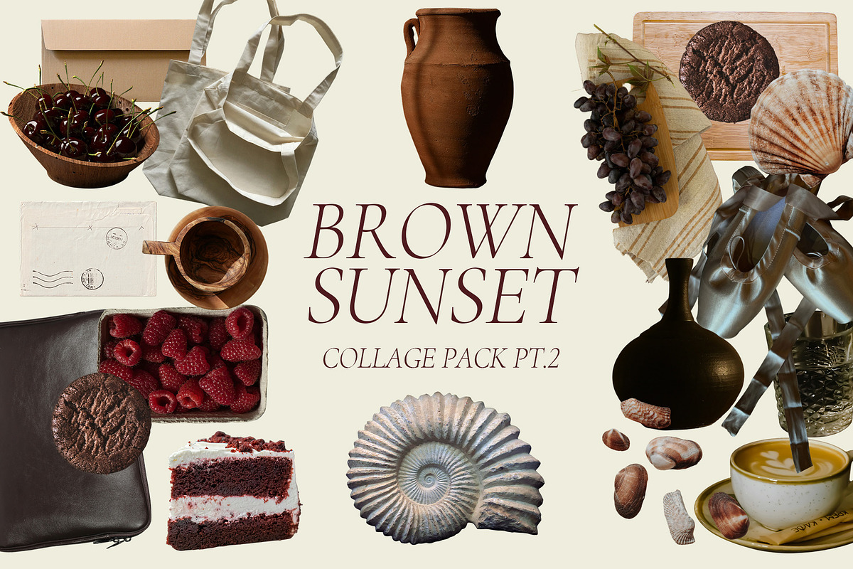 Brown Sunset Collage Pack