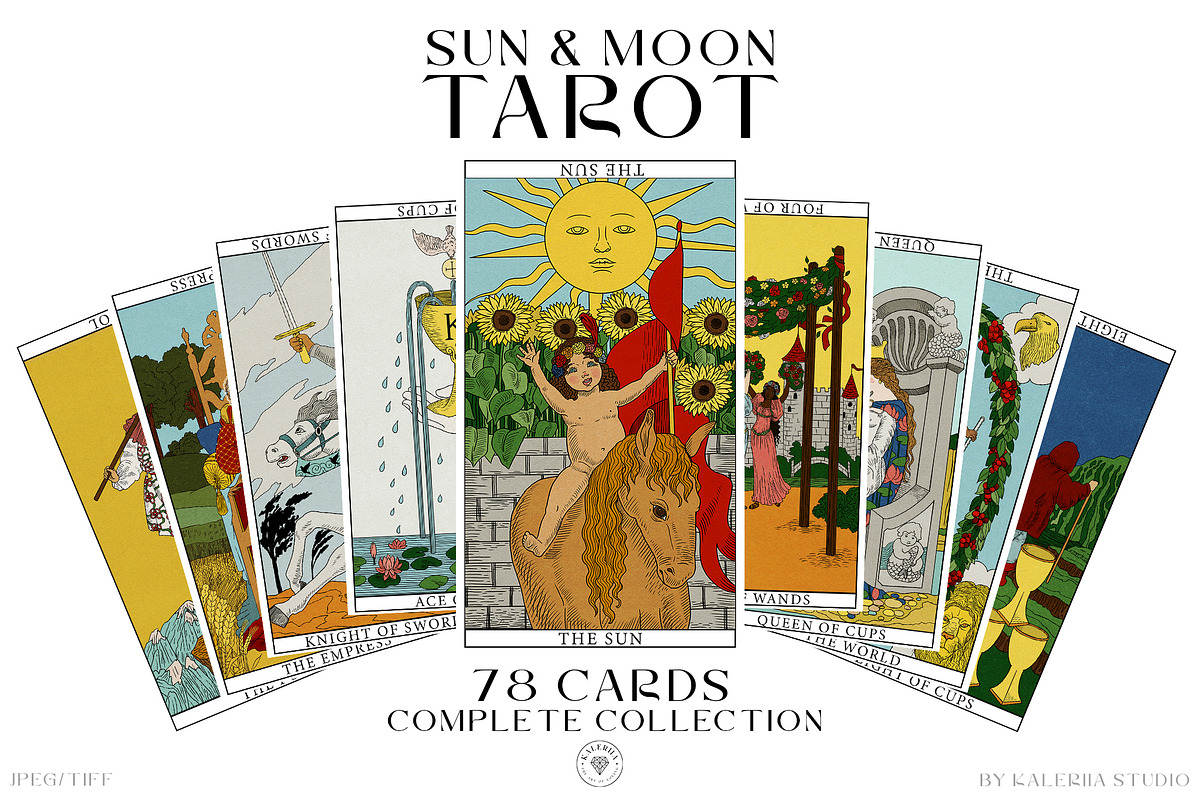 Tarot Sun & Moon - Complete Deck, an Object Illustration by Kaleriia