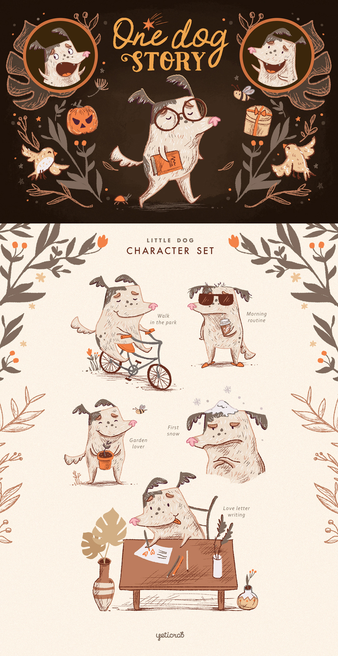 One Dog Story • Character set, an Illustration by Yeticrab
