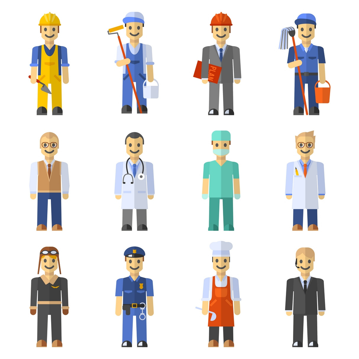 Profession people set, an Icon by Macrovector | Creative Market