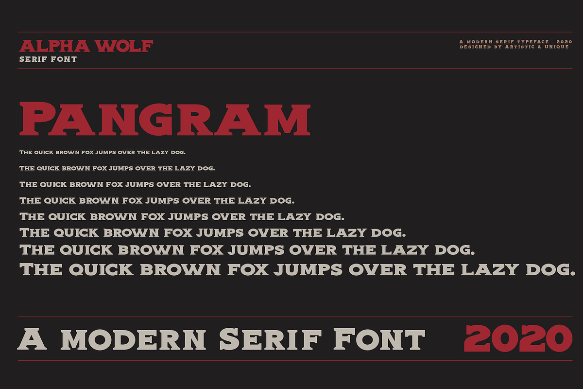 Alpha wolf - Serif font, a Serif Font by Artistic & Unique