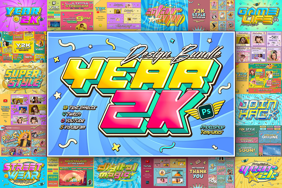 Y2K Design Bundle, a Design Template by Andrew Skoch Design