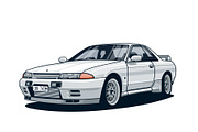 Nissan skyline gtr r32 | Illustrations ~ Creative Market