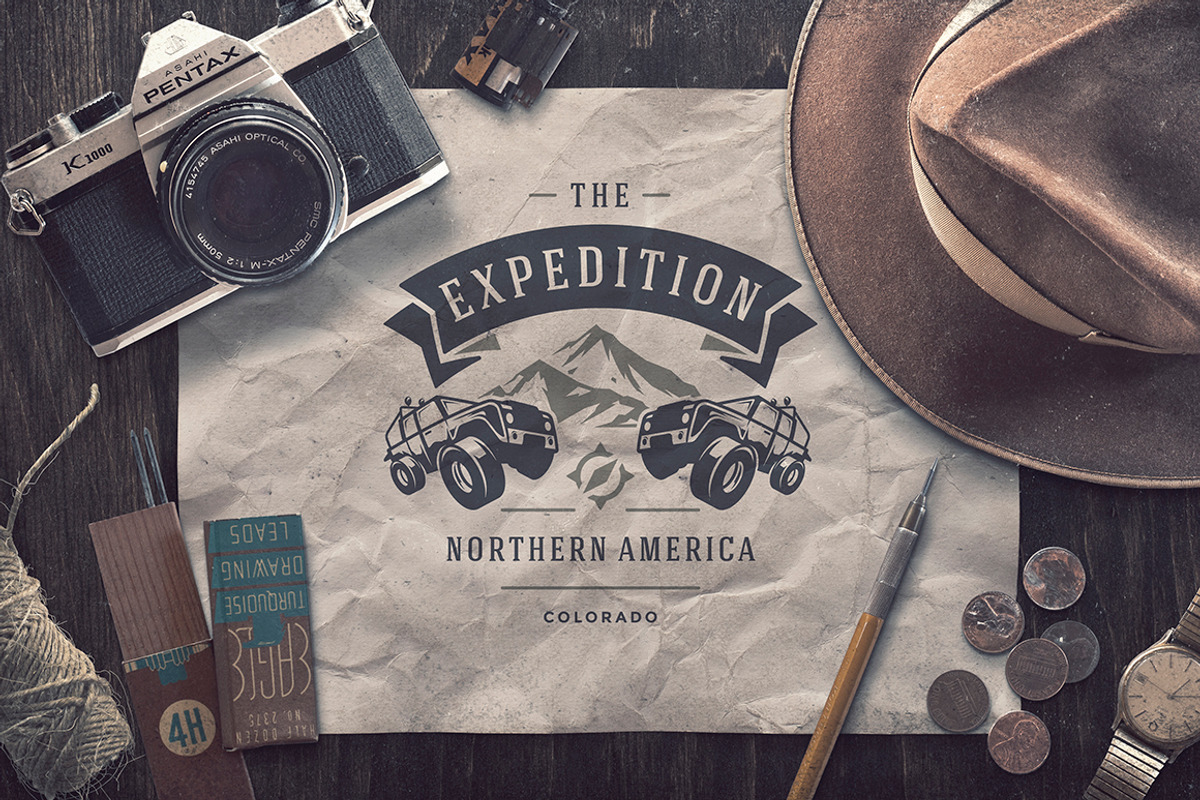 50 Outdoor logos and badges, a Branding & Logo Template by Vasya Kobelev