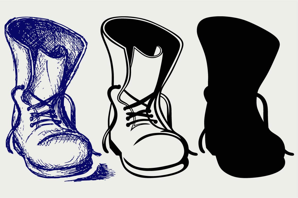 Old and dirty boots SVG, an Outline Icon by LineworkStock | Creative Market