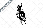 Rodeo Cowboy Bull Rider SVG DXF, an Animal Illustration by patrimonio