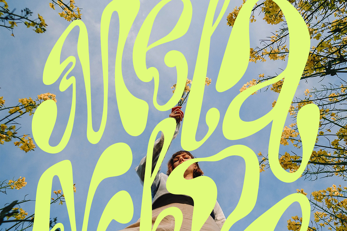 Y2K Lettering Psychedelic Retro Vibes