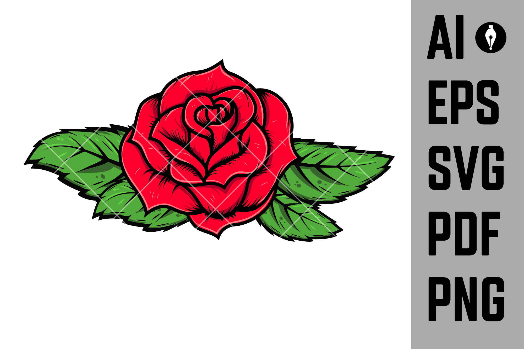cartoon rose illustration SVG, a Decorative Illustration by Vectorhight