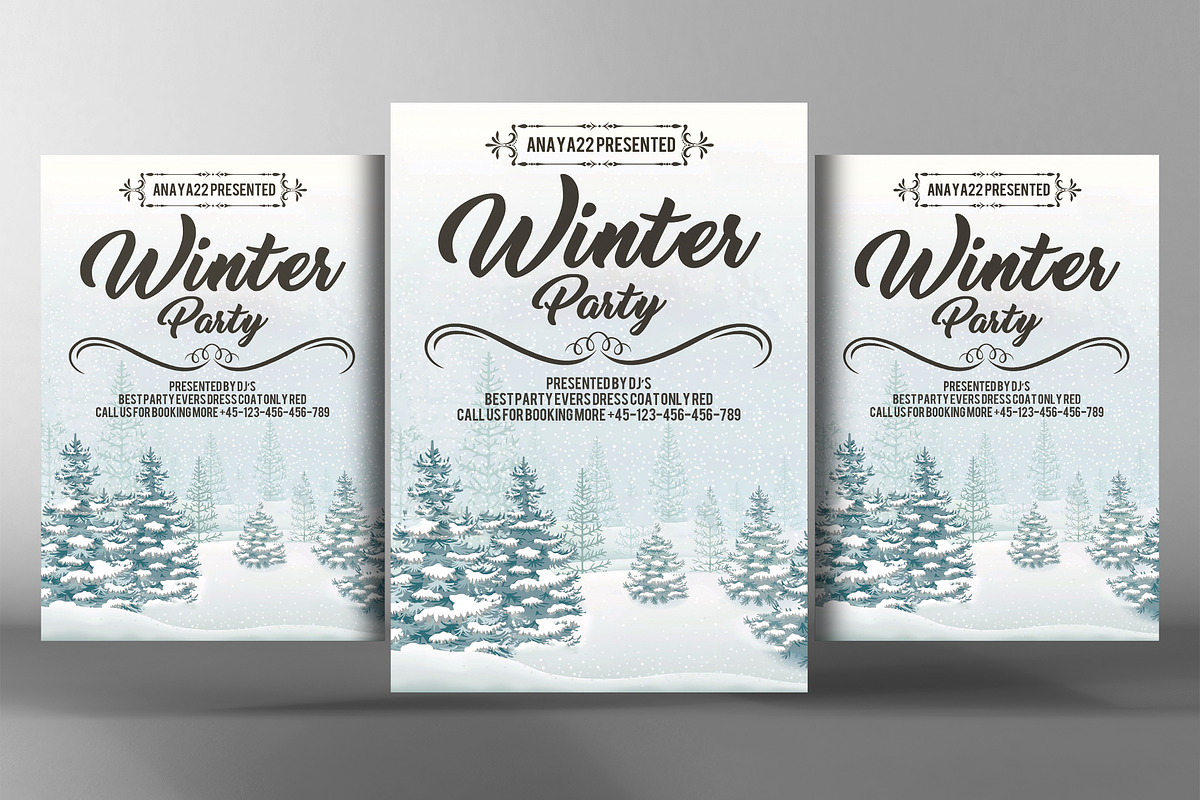 Winter Festival Flyer Poster, a Flyer Template by graphicforest