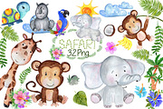 Safari Animals Clipart, an Animal Illustration by vivastarkids