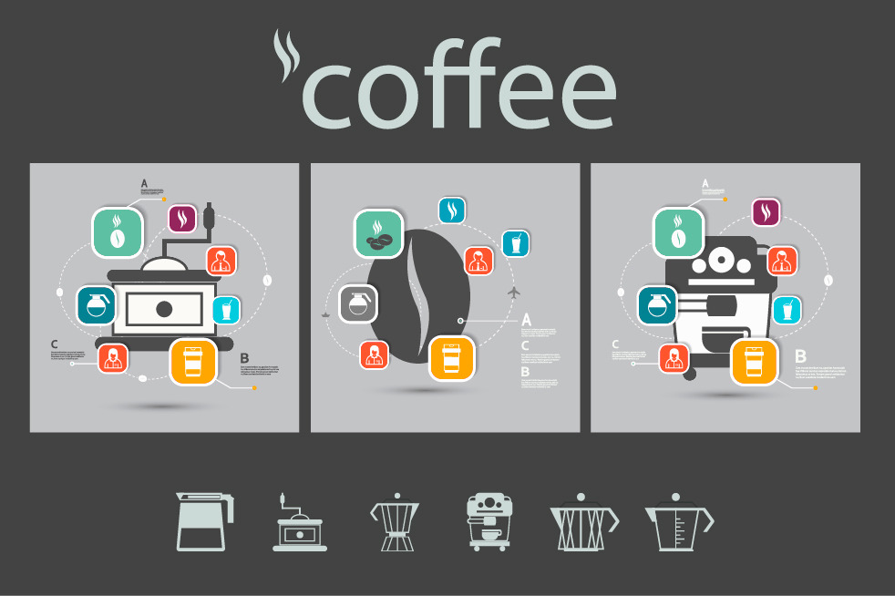 Set vector icons of coffee, an Icon by Haisonok
