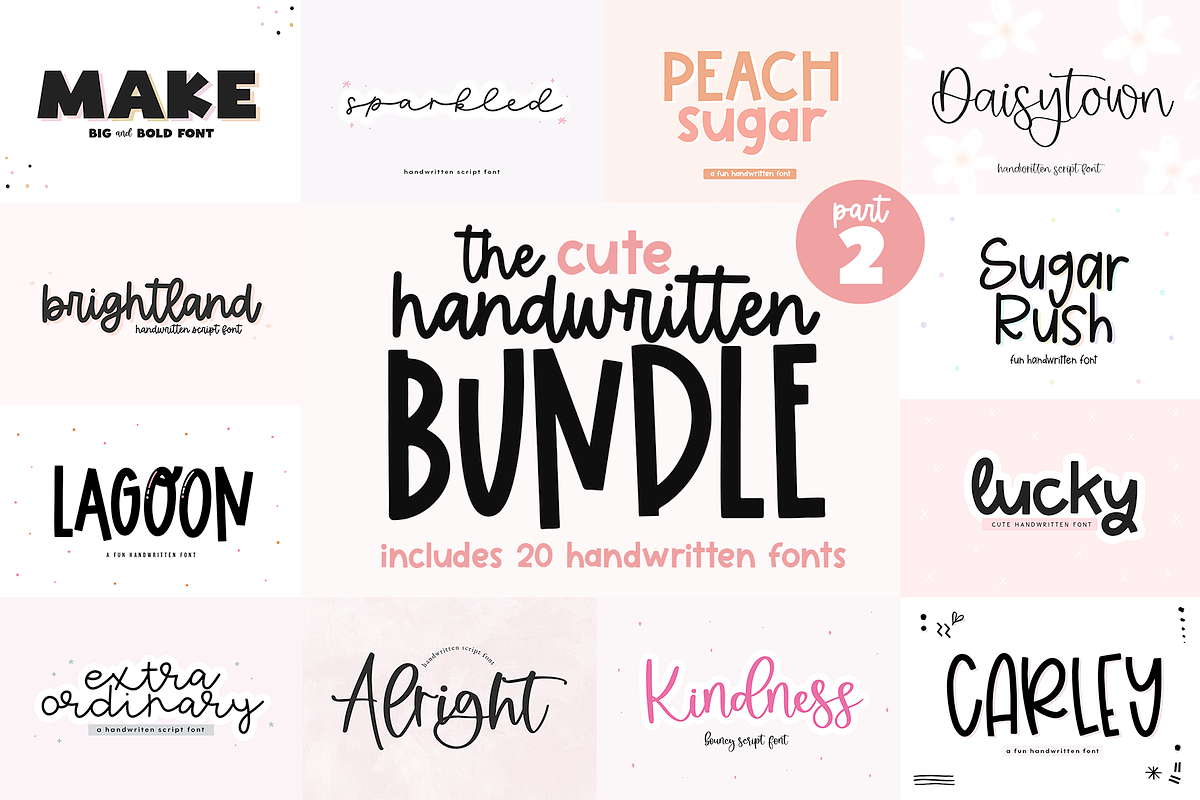Cute Handwritten Font Bundle | Vol 2
