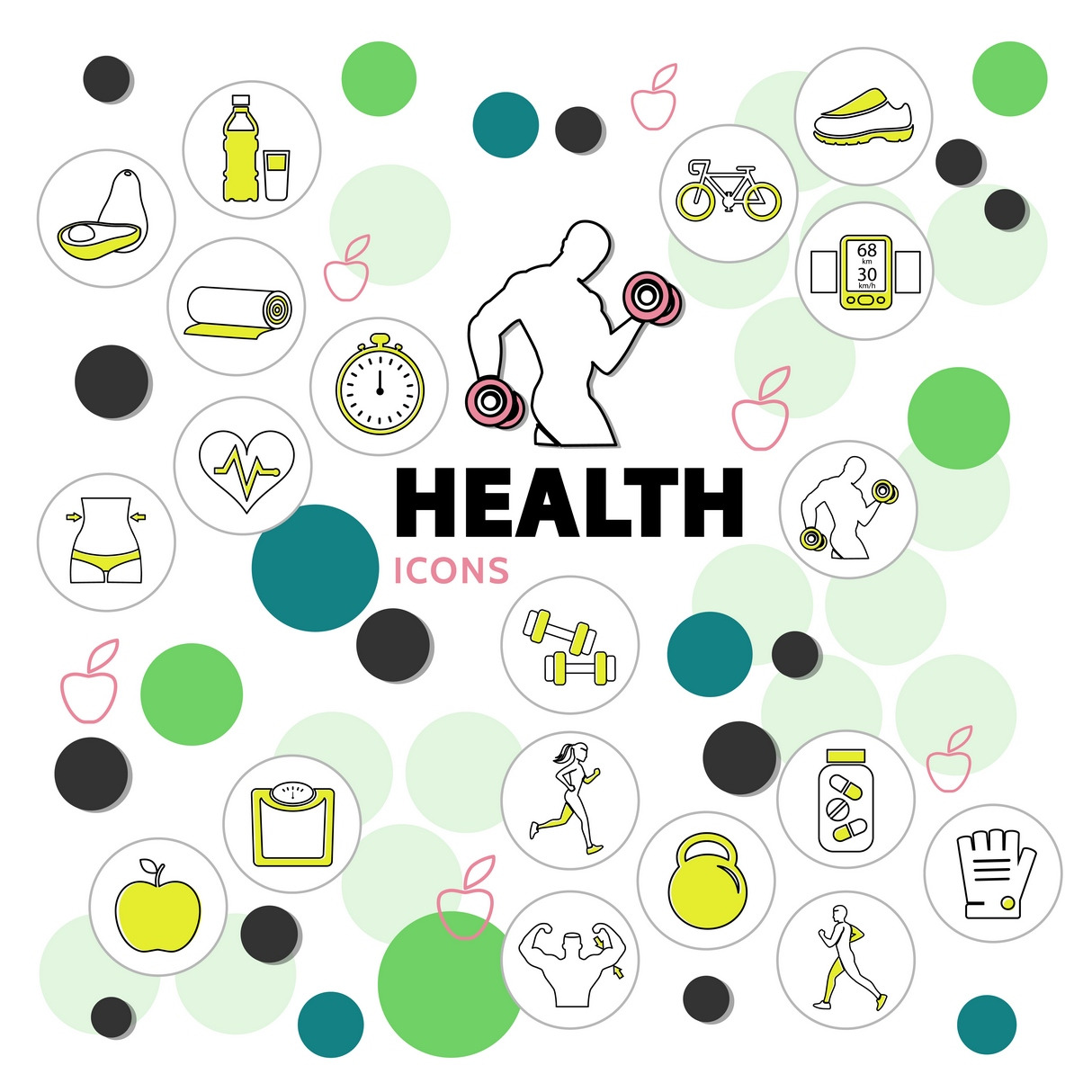 Health line icons set, an Outline Icon by Microvector