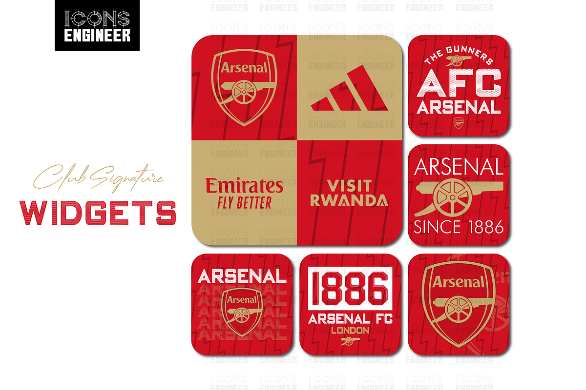 Arsenal 23/24 Theme Pack | Home Kit, an Icon by IconsEngineer