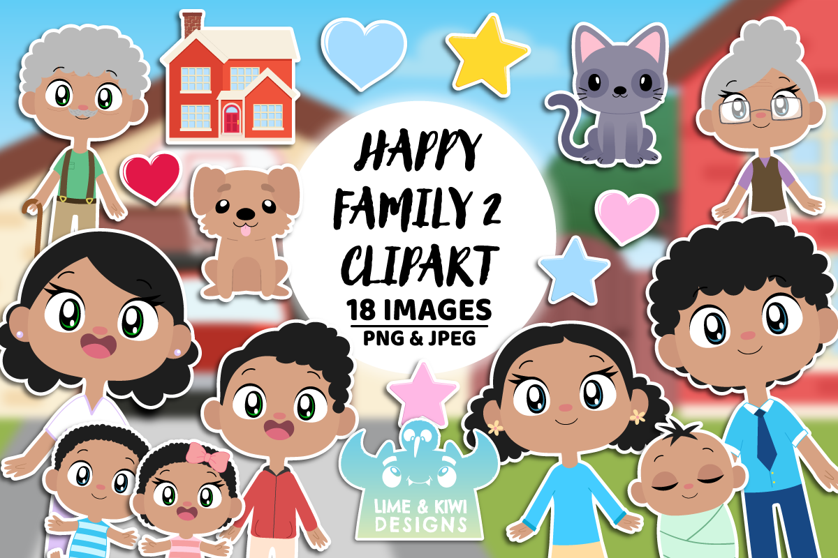 Happy Family 2 Clipart, a Person Illustration by Lime & Kiwi Designs