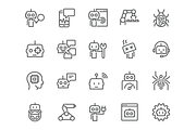 Line Bot Icons, an Outline Icon by Davooda