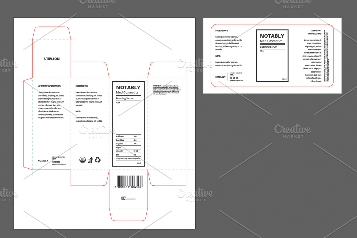 Minimal Box & Label Design Template, a Templates & Theme by MHLY