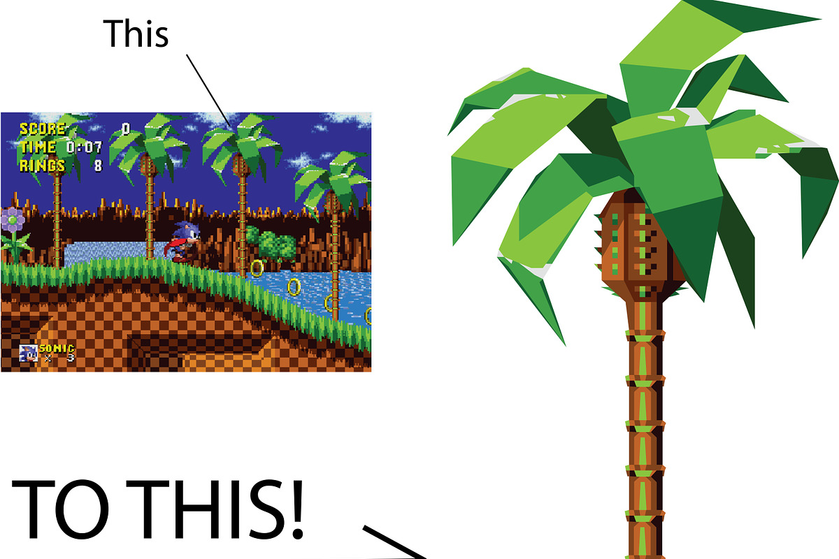 'Sonic' palm tree vector, an Illustration by Recal Media