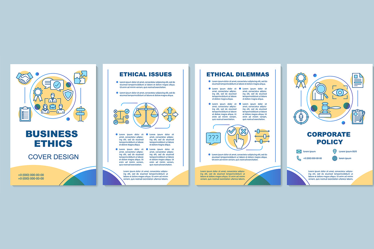 Business ethics brochure template, a Brochure Template by IMG visuals icons