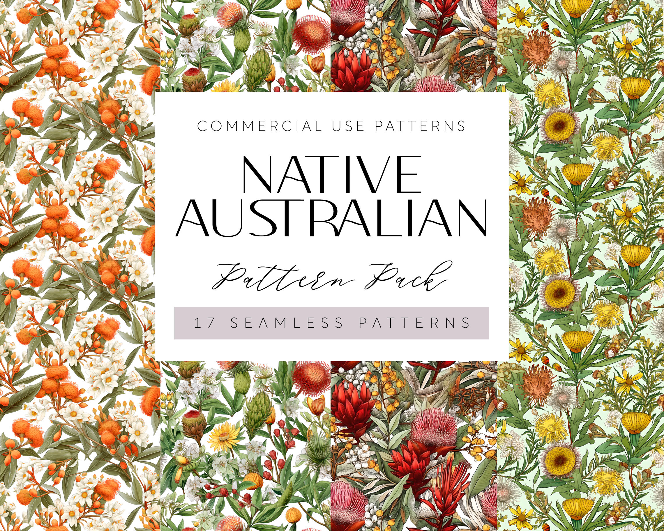 Australian Floral Seamless Patterns
