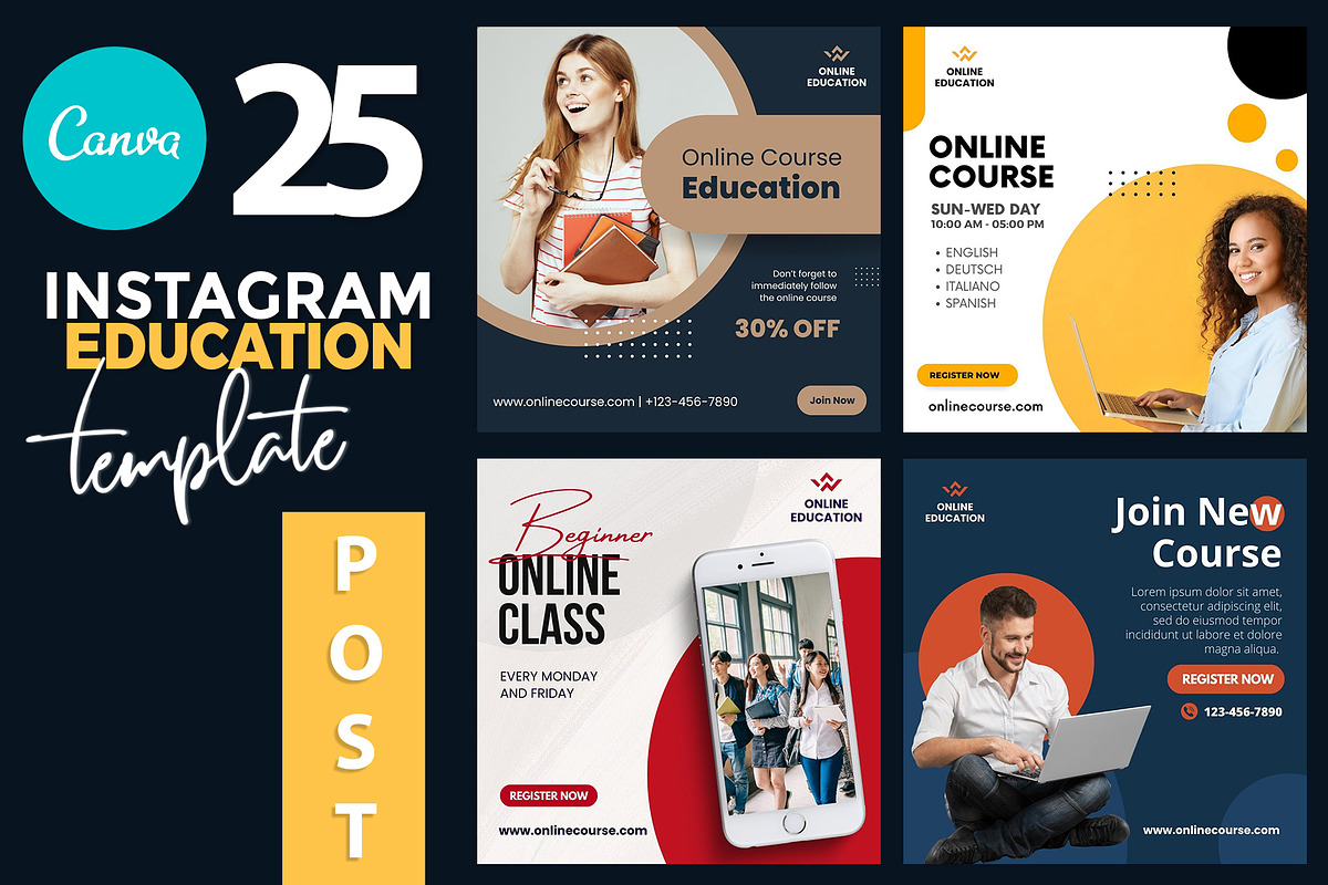 Canva instagram Education Template, a Social Media Template by illycreative