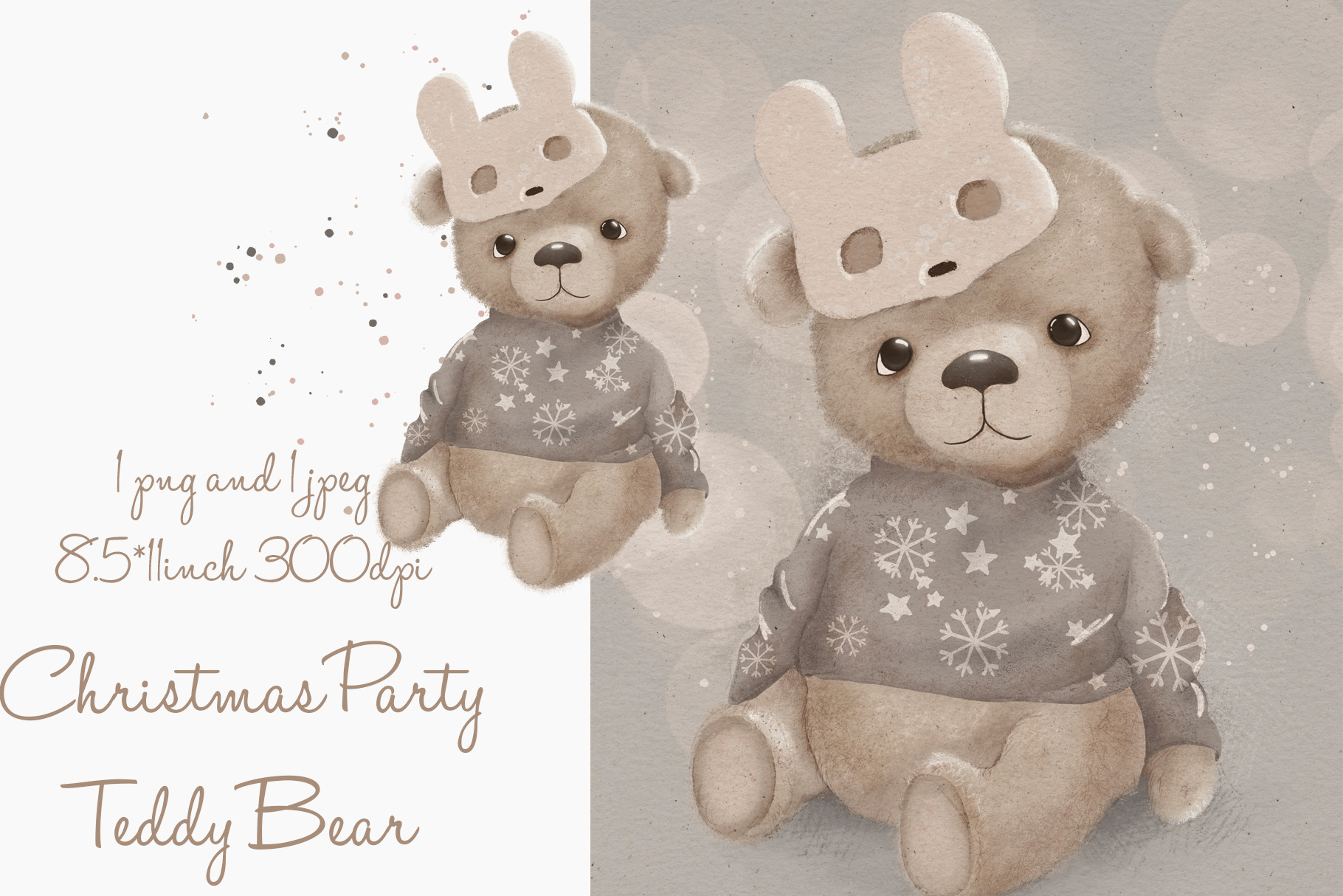 Holiday teddy bear clipart