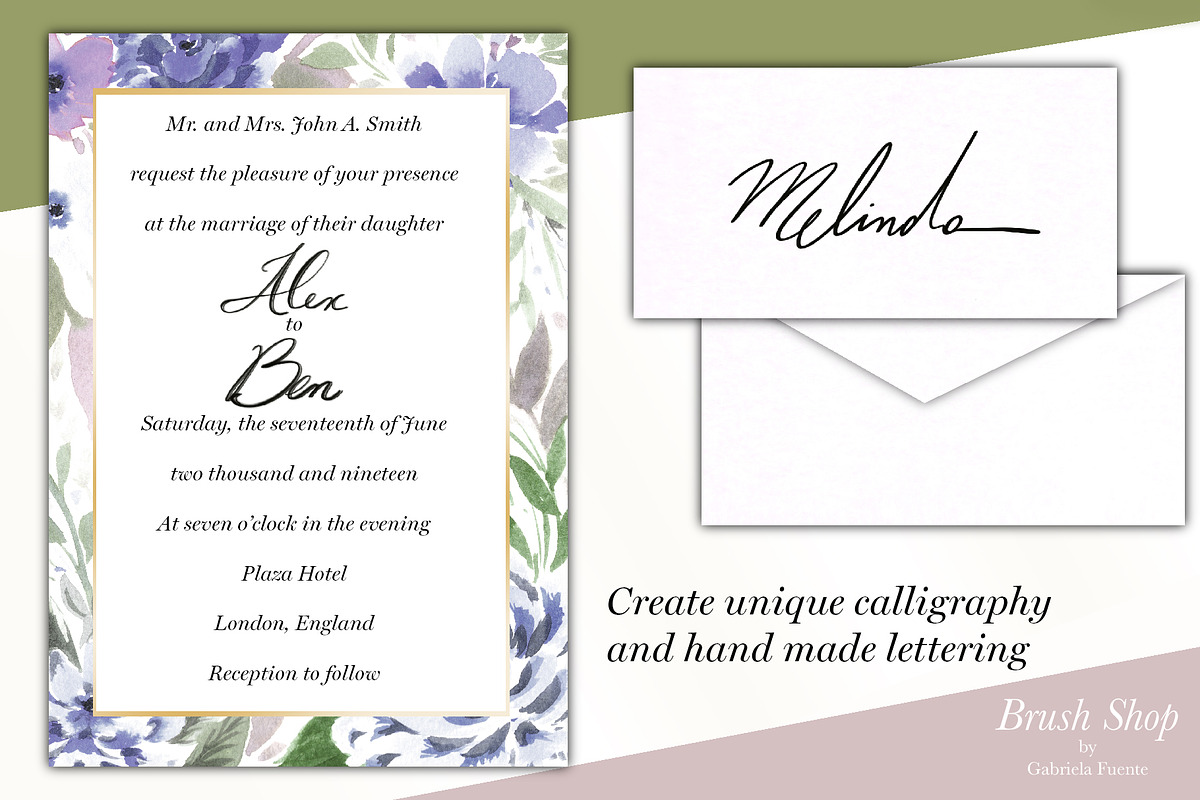 Lucy Calligraphy & Lettering brush, a Brush Add-On by The_Brush_Shop