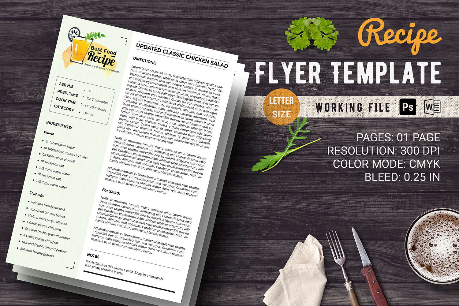 Recipe template, a Flyer Template by crazyOWL