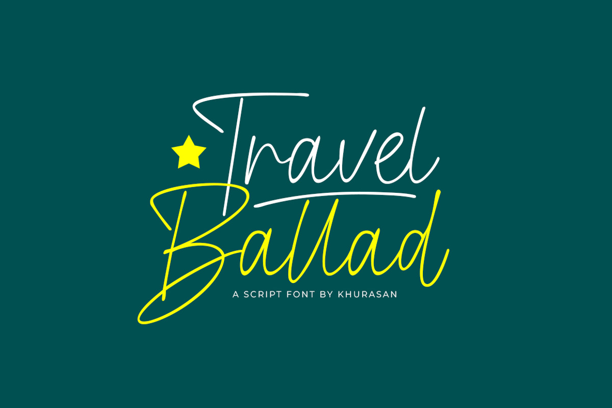 Travel Ballad, a Script Font by khurasan