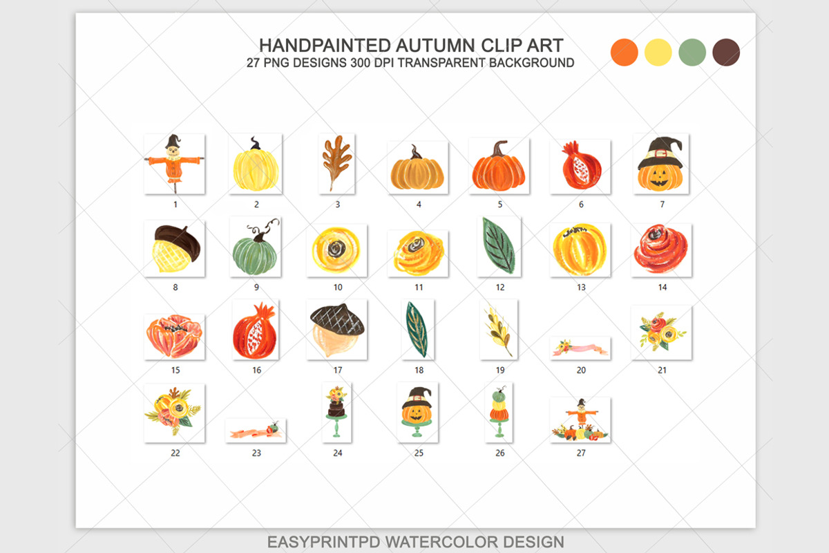 Autumn Fall Halloween Clip Art, an Illustration by Magic Story Studio