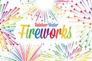Vector Rainbow colored Fireworks | Decorative Illustrations ~ Creative ...