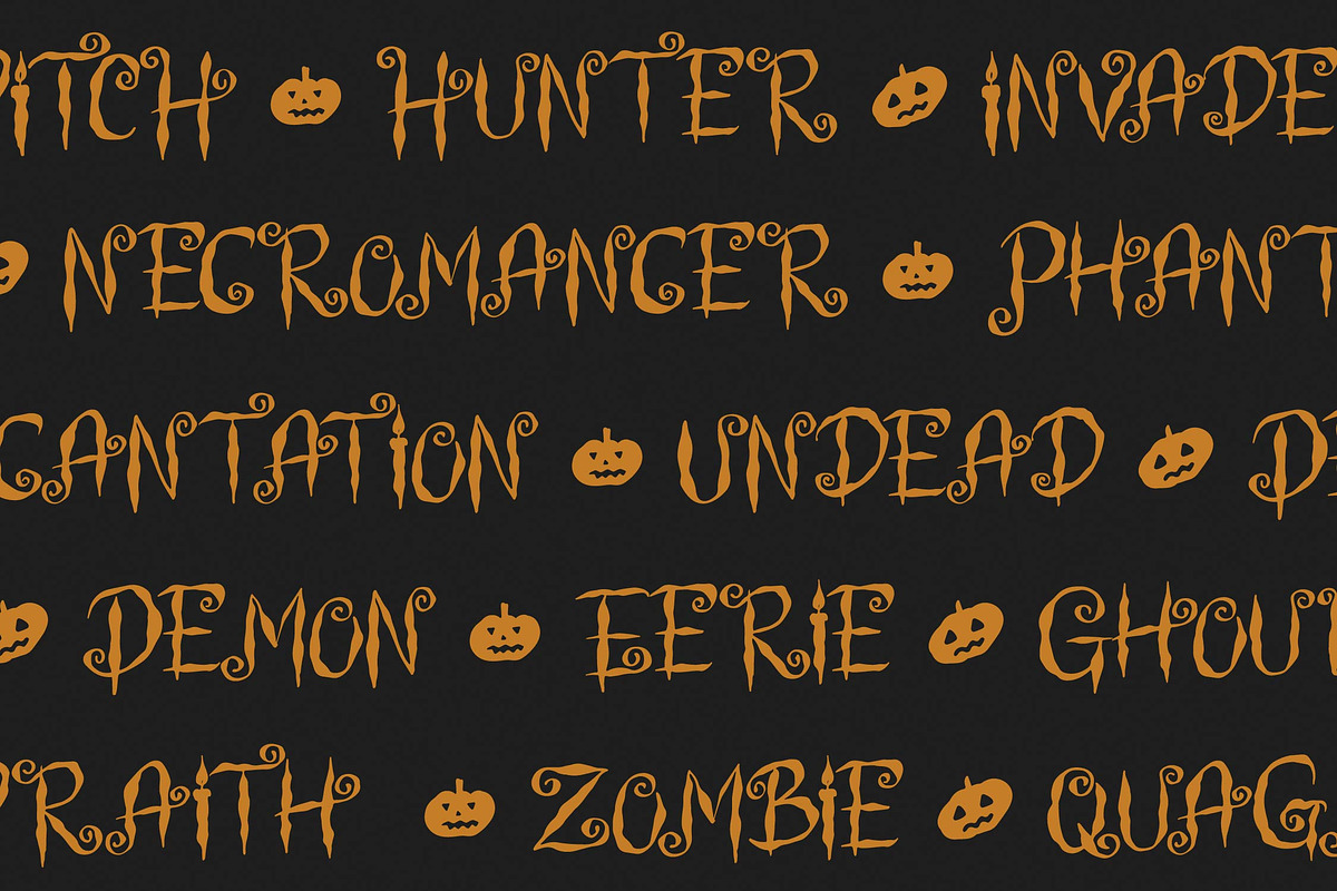 Witch Swirl | Spooky Font, a Blackletter Font by Denustudios