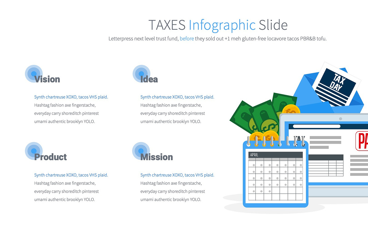 TAXES PowerPoint Infographics Slides, a Presentation Template by Pulsecolor