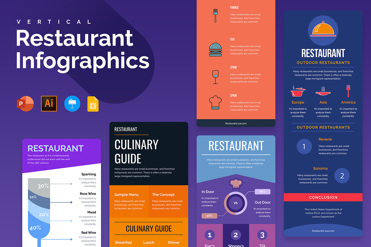 Restaurant Infographic Templates, a Presentation Template by Slidesmash