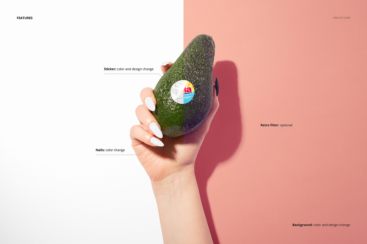 Round Fruit Sticker Mockup Set, a Packaging Mockup by creatsy5