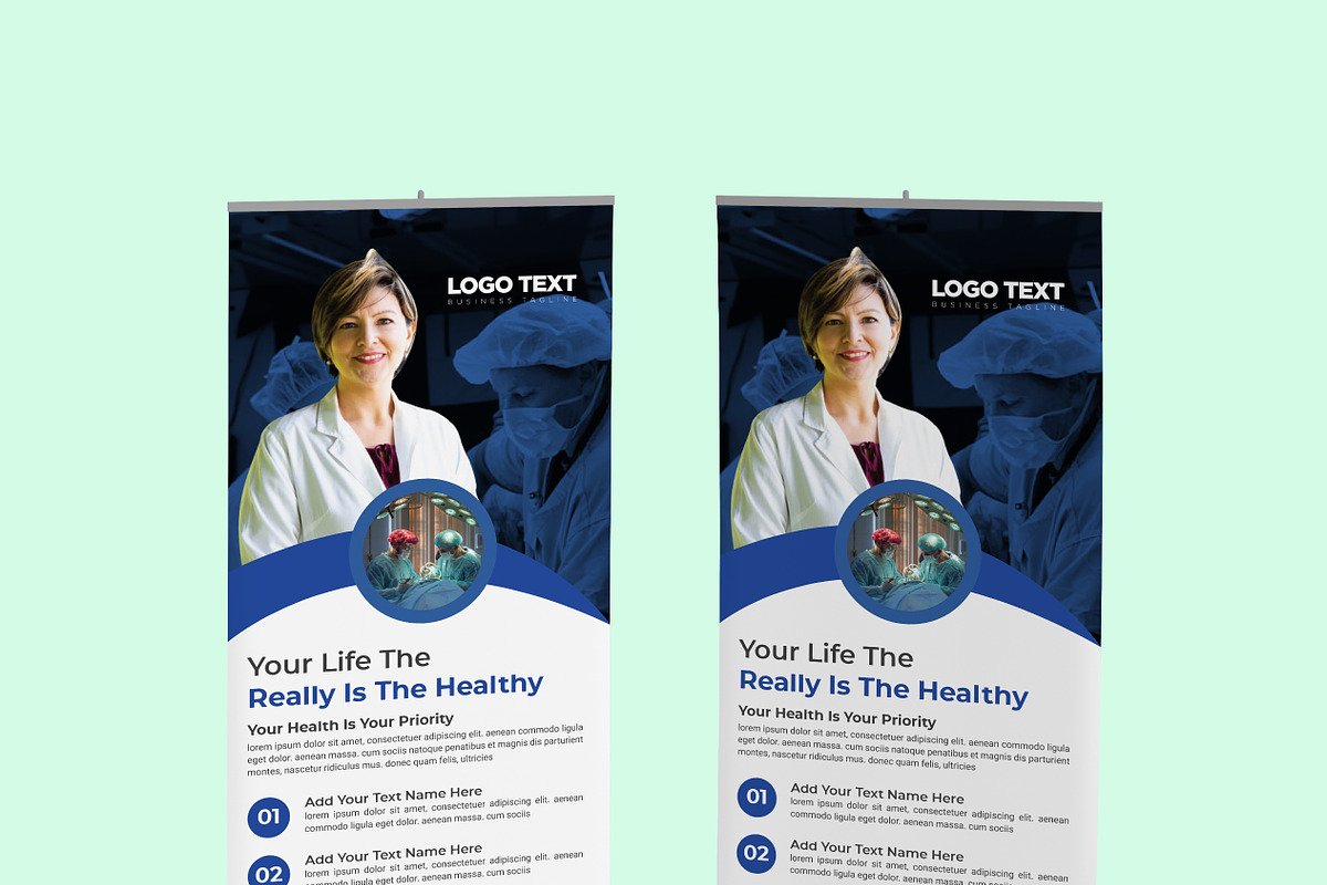 Medical Health Roll-up Banner Design, a Stationery Template by MRI STUDIO