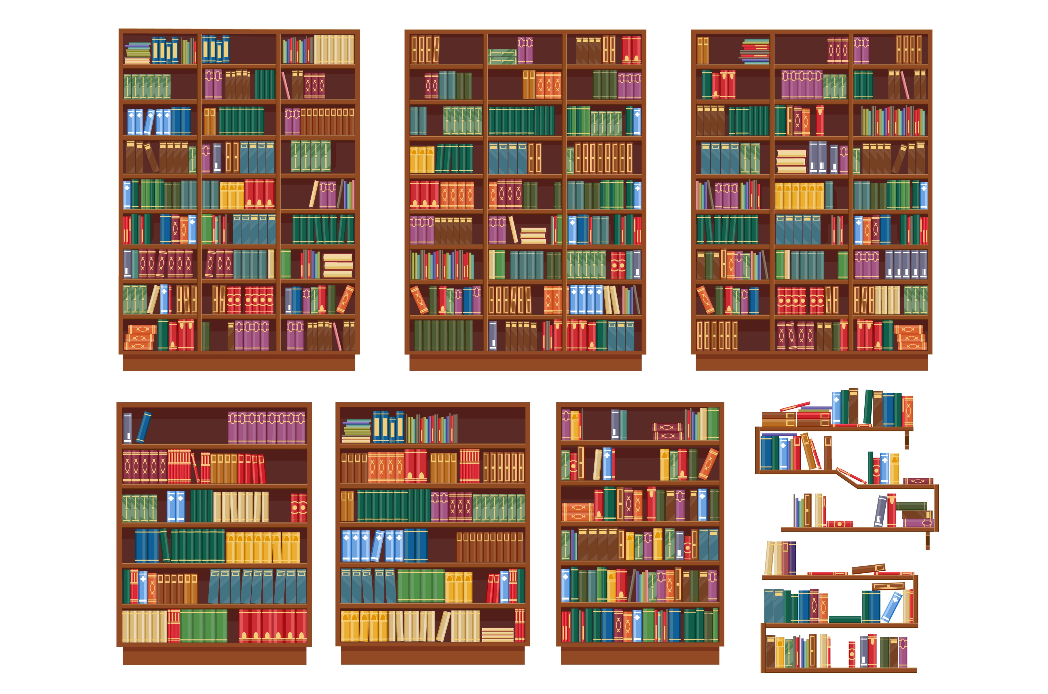 Bookcase, books, library shelves, an Education Illustration by Vector ...