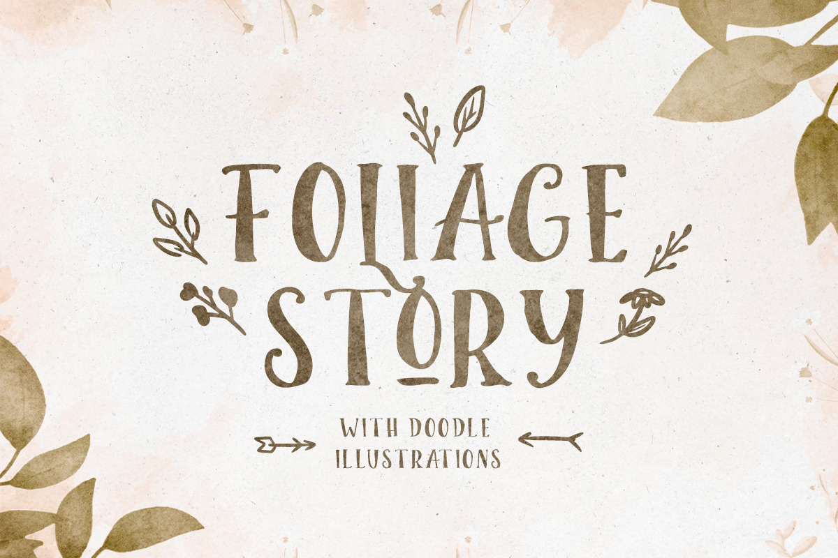 Foliage Story + Doodle Font, a Serif Font by Bale Type | Creative Market