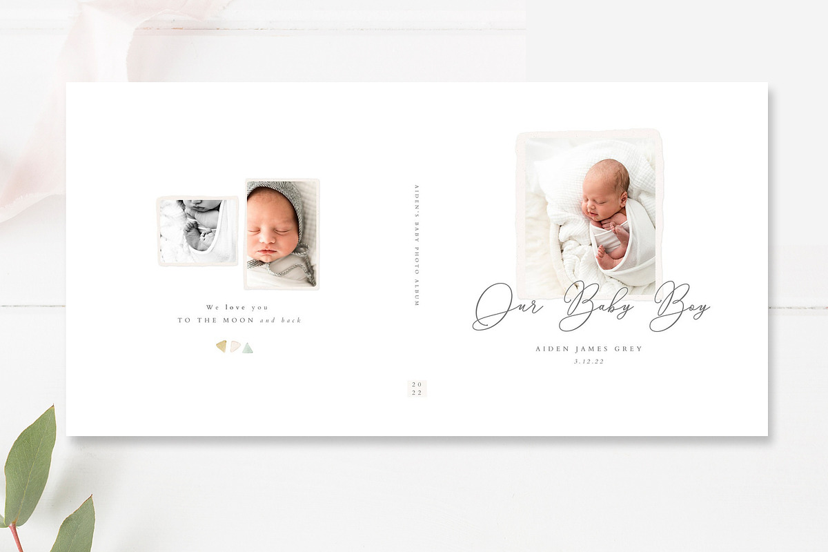 Baby Photo Album Cover Template, a Stationery Template by By Stephanie ...