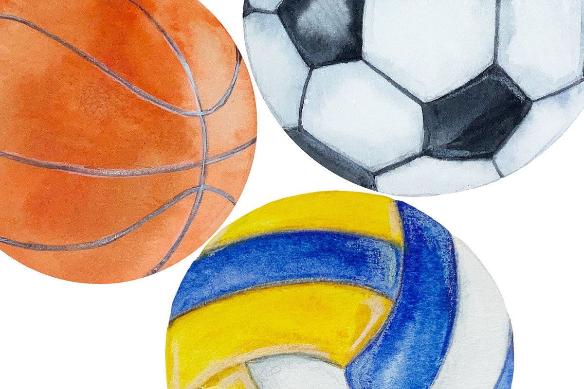 Watercolor Balls Clip Art Set, an Education Illustration by Tati Bordiu ...