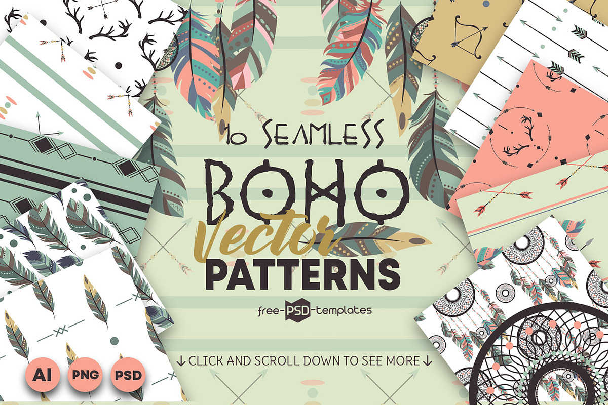 Boho Vector Collection, an Object Graphic by Free-PSD-Templates