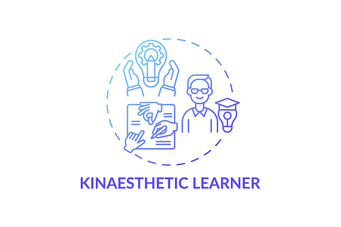 Kinaesthetic learner concept icon, an Outline Icon by bsd studio