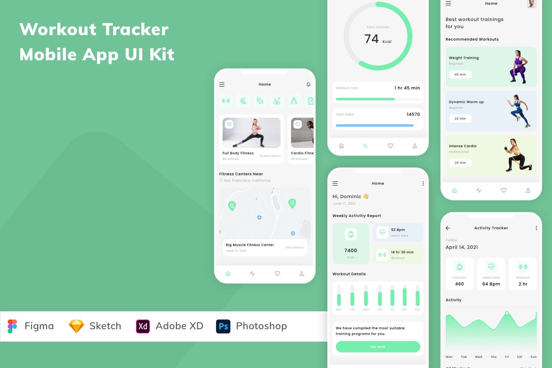 Workout Tracker Mobile App UI Kit, an UI Kit Template by Betush