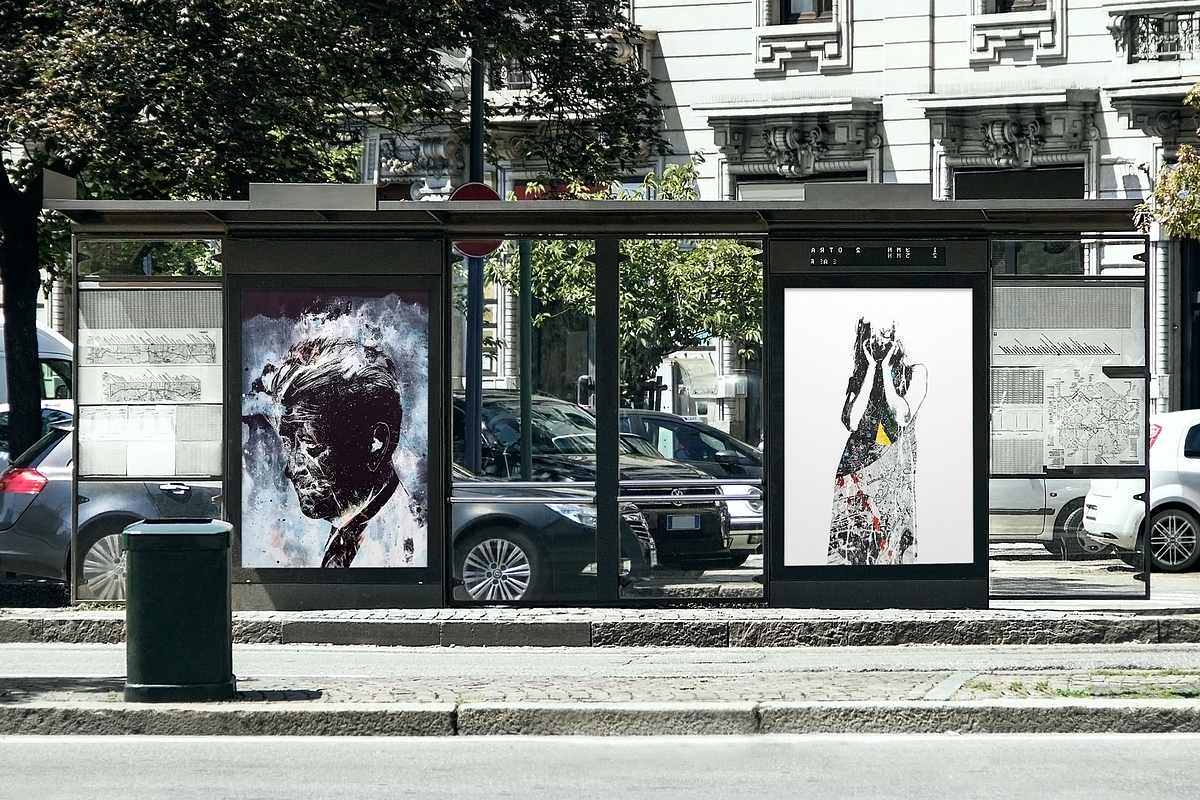 Bus Stop Mock-up, a Print Template by Giallo