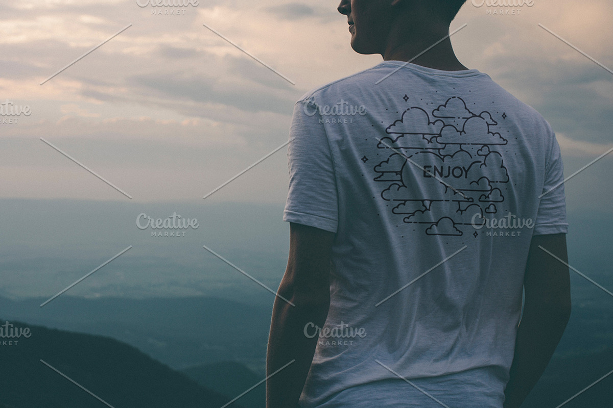 [-50%] T-SHIRT MOCKUP - MOUNTAIN TOP, a Books & Magazine Mockup by THE ...