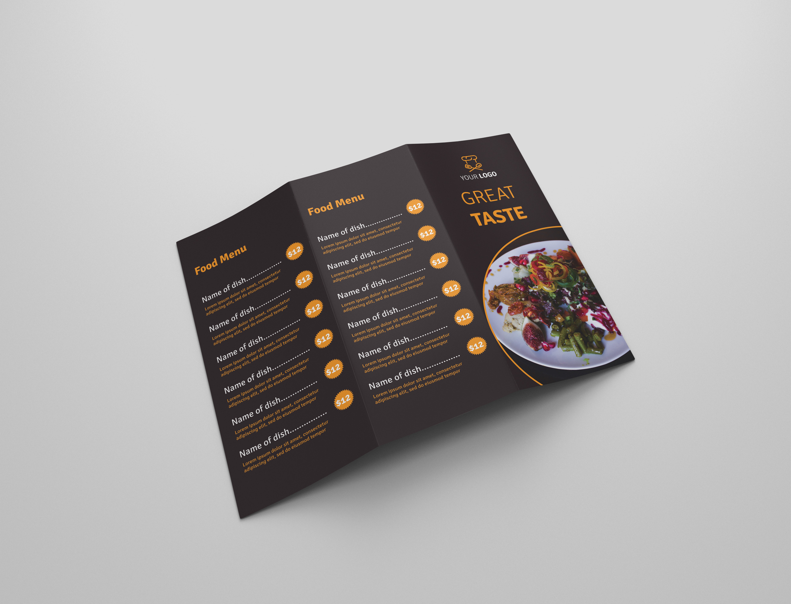 Food Menu Tri-fold Brochures, a Brochure Template by Creatricks