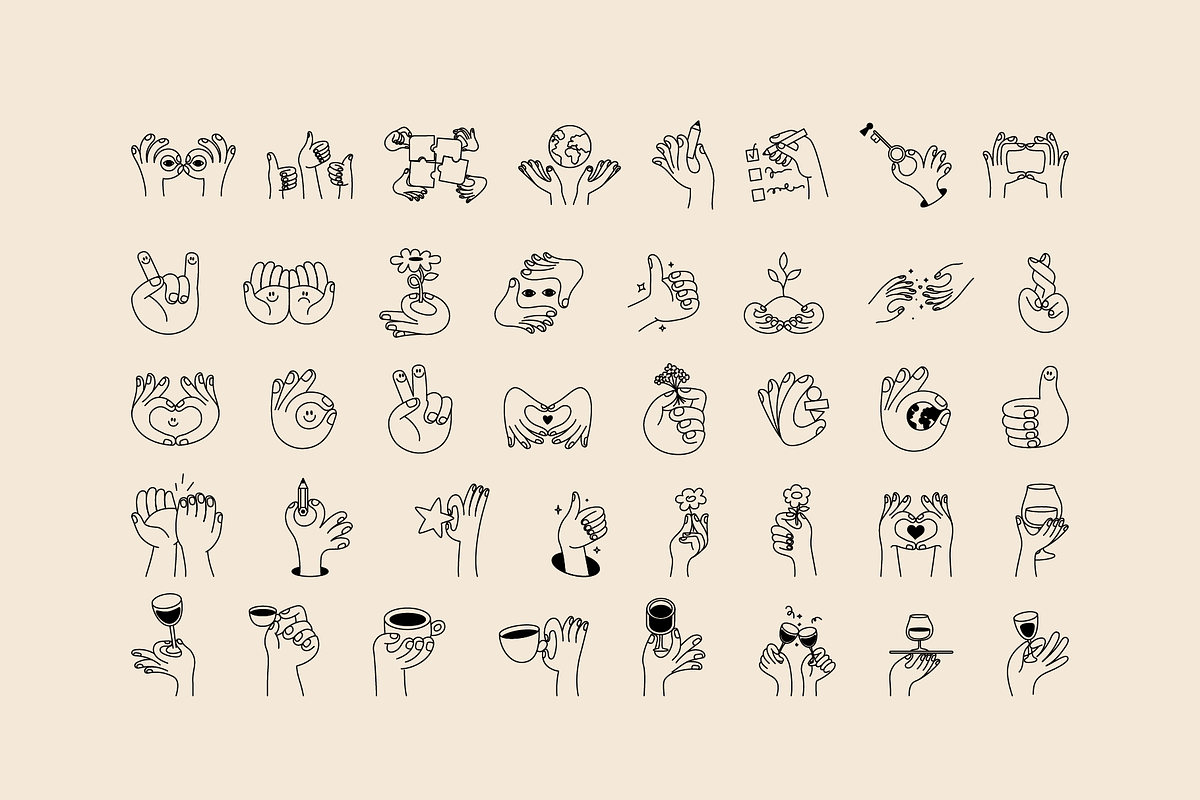 Hands, vector illustrations, an Illustration by venimo