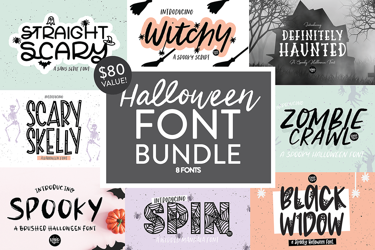 HALLOWEEN Font Bundle, a Script Font by Blush Font Co.