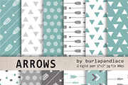 Arrows digital paper, a Pattern Graphic by burlapandlace