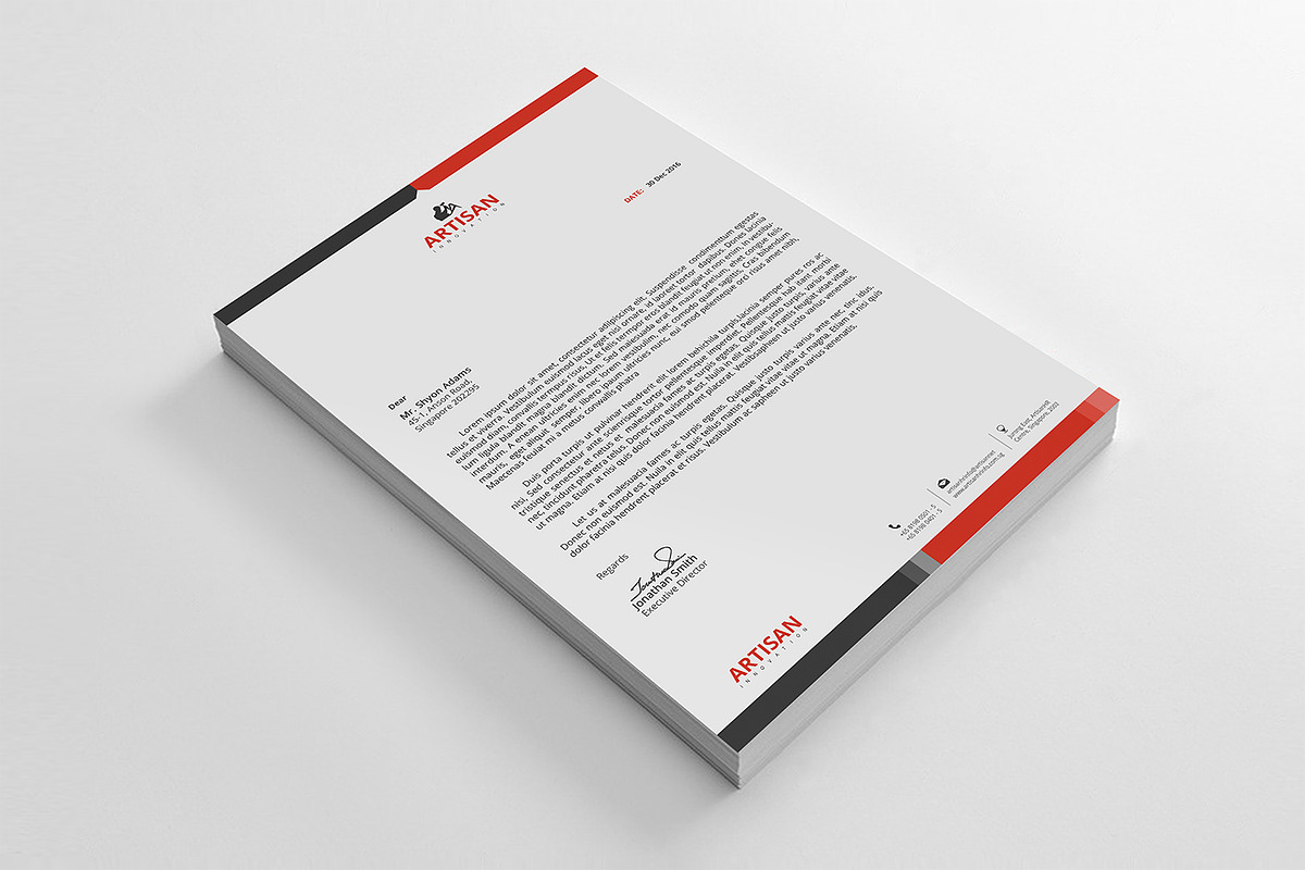 Letterhead, a Stationery Template by artisanHR